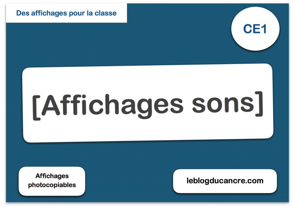 Les sons au CE1 – Le blog du Cancre